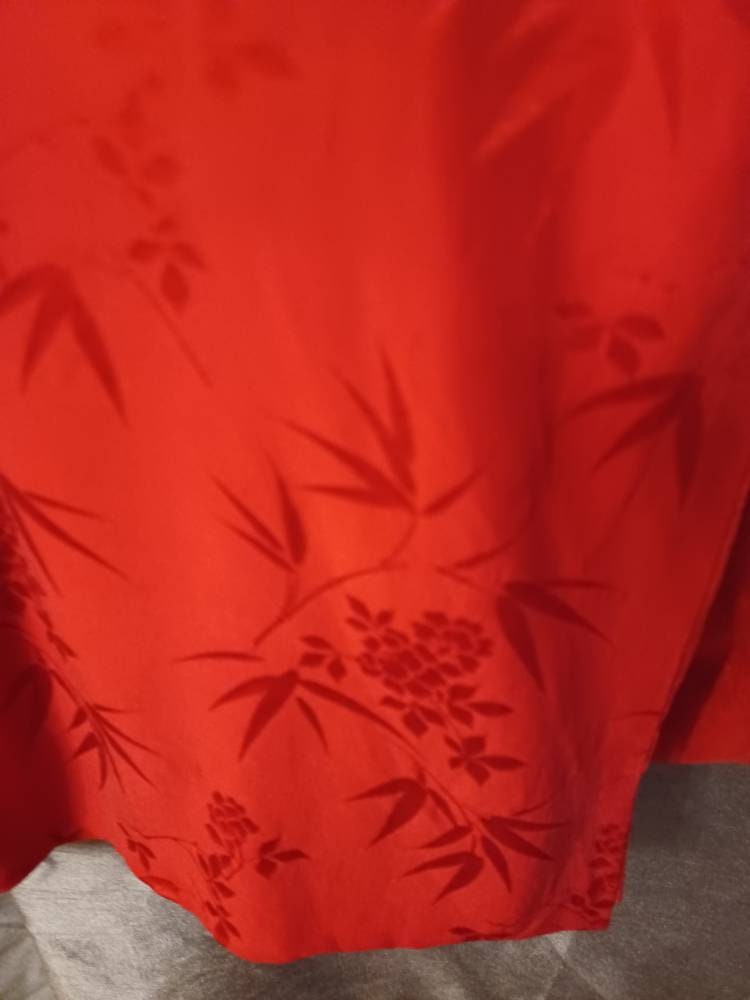 Large, Red Silk Classic Full Length Robe Lined,with Frog Closures. - Etsy