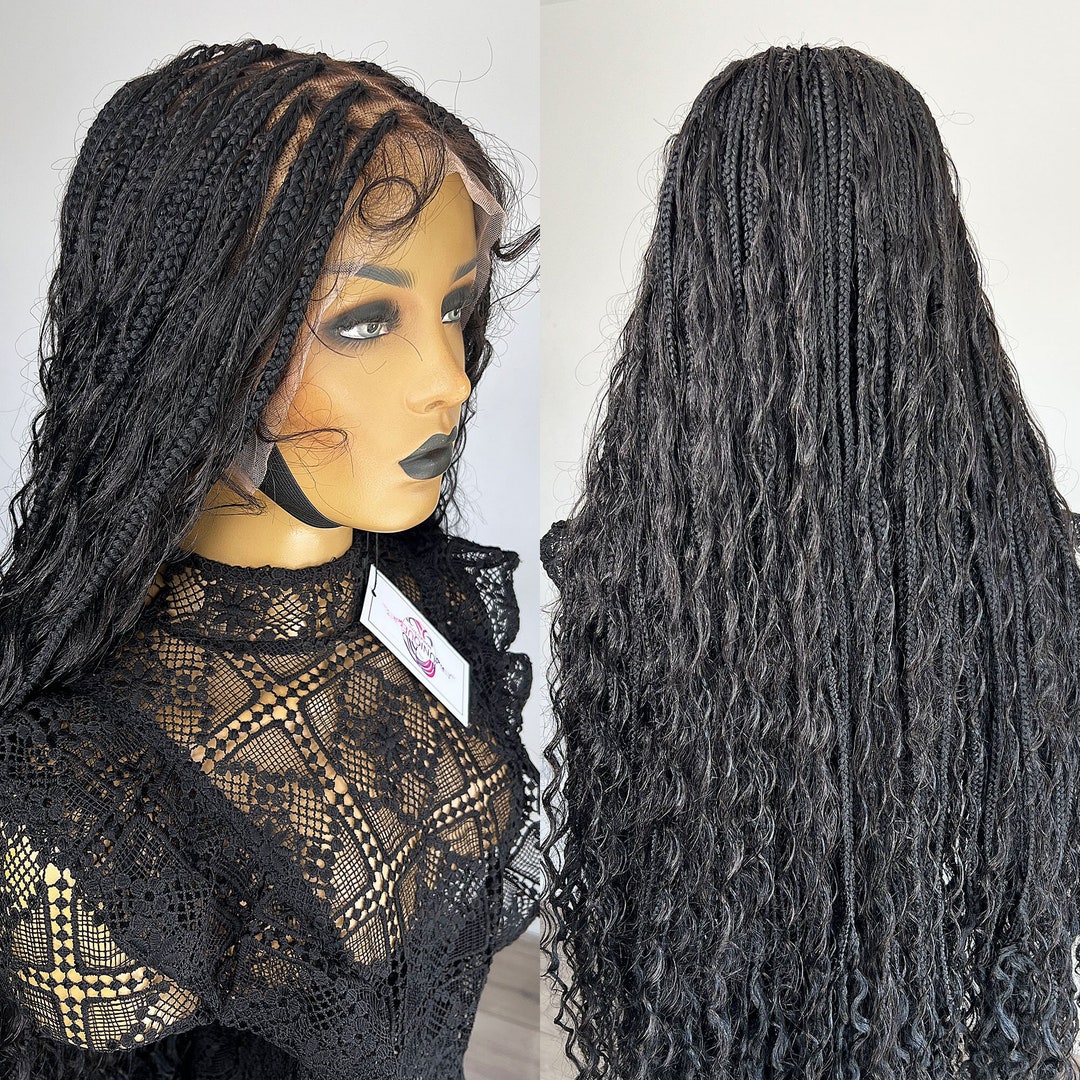 Braided Wig, Boho Braids, Knotless Braids, Braid Wig for Black Women ...