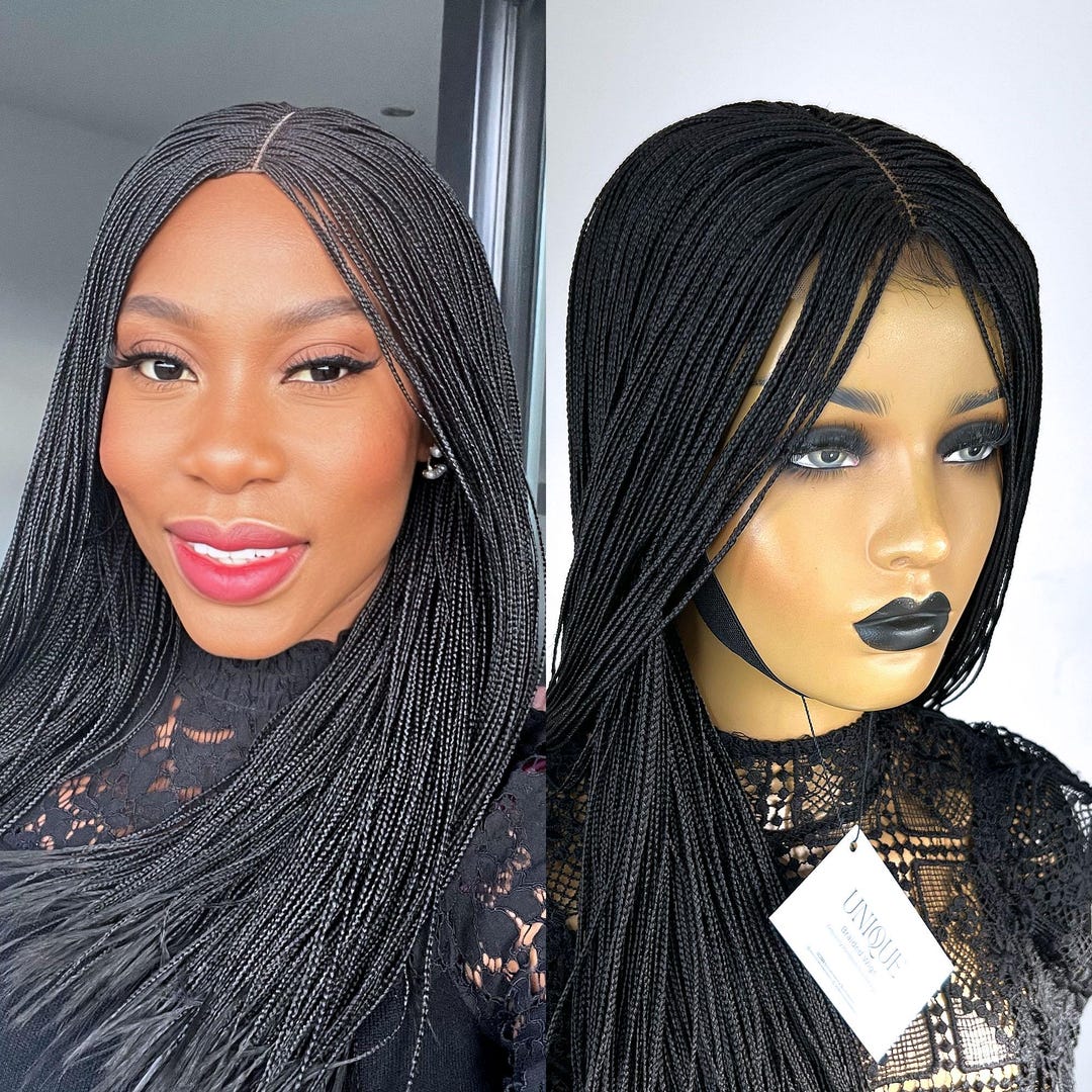 Box Braided Wig, Micro Braid Wigs, Braided Wigs for Black Women, Box ...