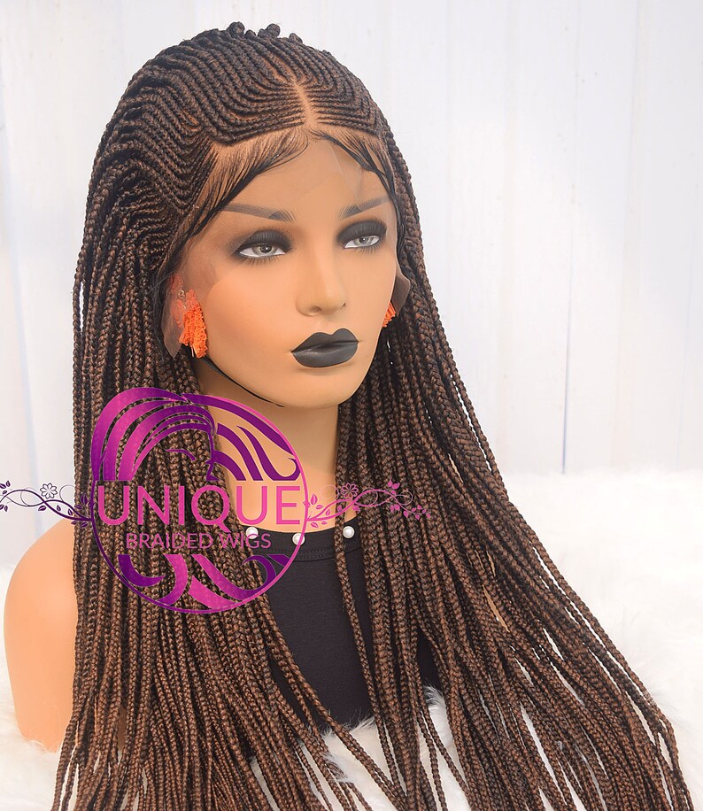 Cornrow Braid Wig Braided Wig Lace Front Braid Wigs Braided Etsy Uk