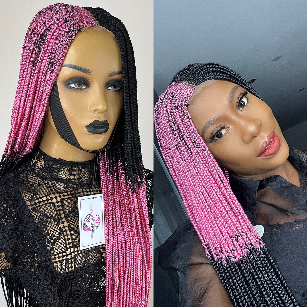 Braided Wig, Reverse Cornrow Braids, Box Braids Wig, Wig for Black ...