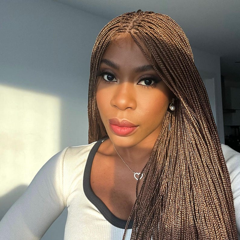 Lace Front Braided Wigs, Knotless Braids Wigs, Micro Braid Wig, Braided ...