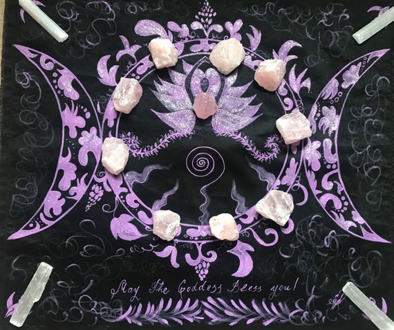 Lilac Moon altar cloth with The GoddessTriple Moon altar | Etsy