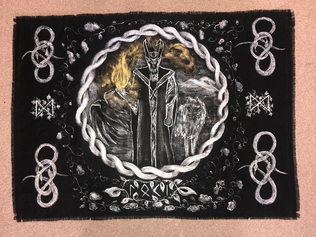 Loki Altar Cloth, Linen Altar Cloth, Runic Cover, Norse Altar, Loki ...
