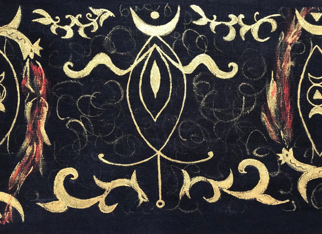 Lilith Altar Runner,tarot Cloth, Ritual Cloth,lilith Altar Cloth,black ...