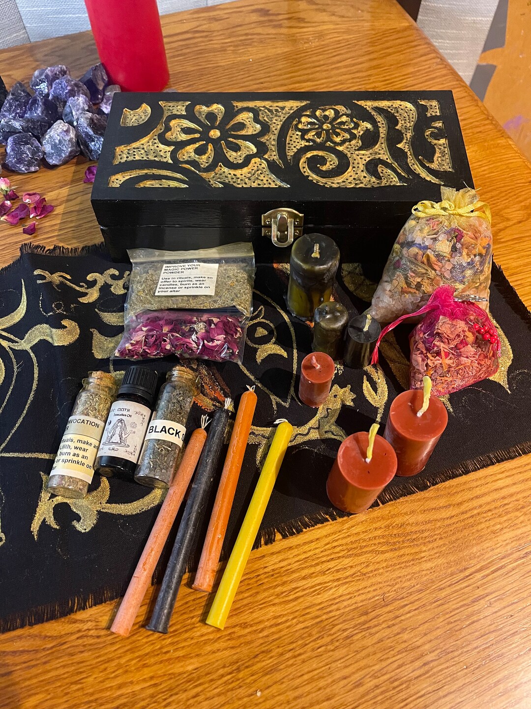 19 Items Lilith Ritual Kit | Love Spell Kit | Dark Goddess Altar Set ...