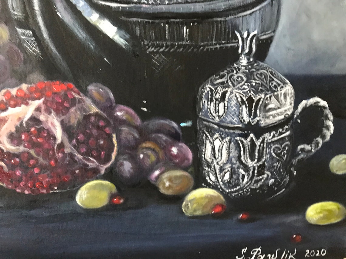 Still Life Original Oil Painting Gothic Pinting Wall Decor - Etsy