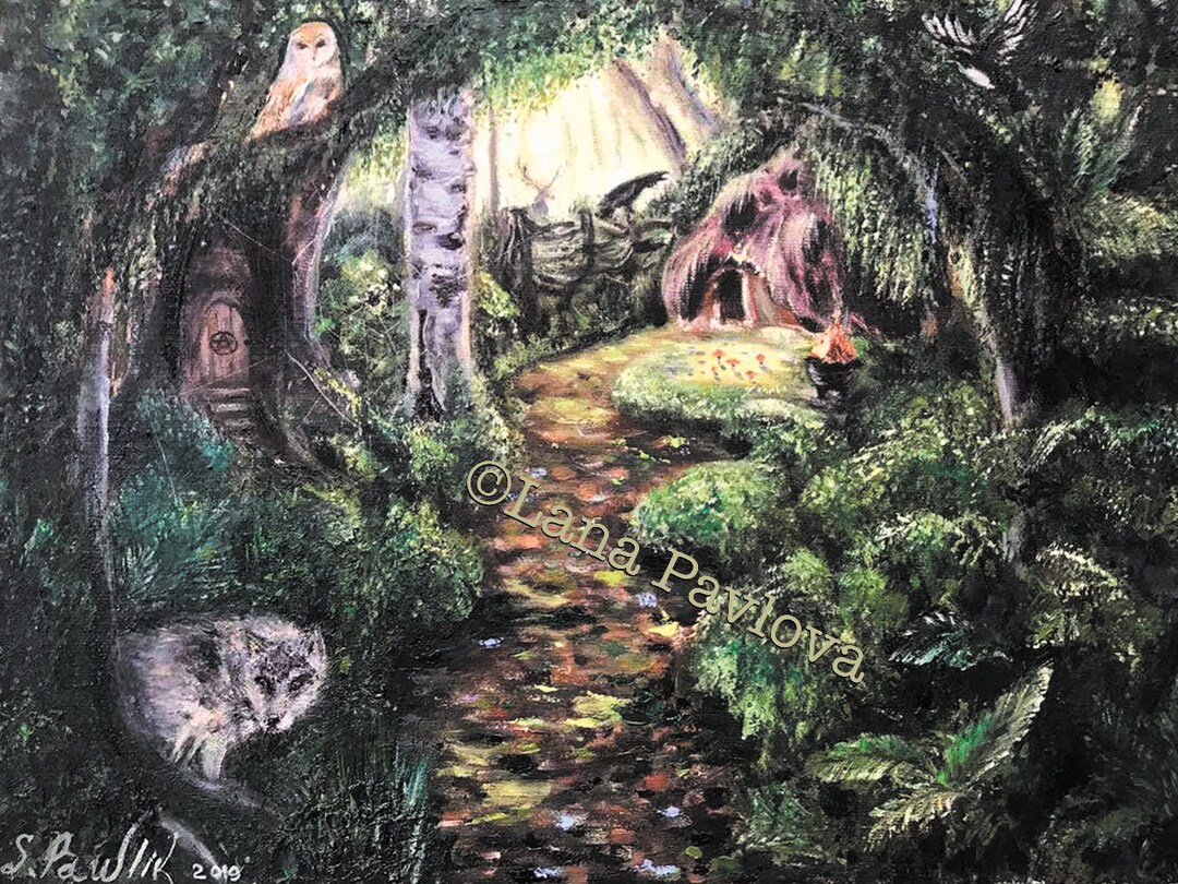 Digital Art Print Magic Forest Download Art Wall Decor Witch Home Wall ...