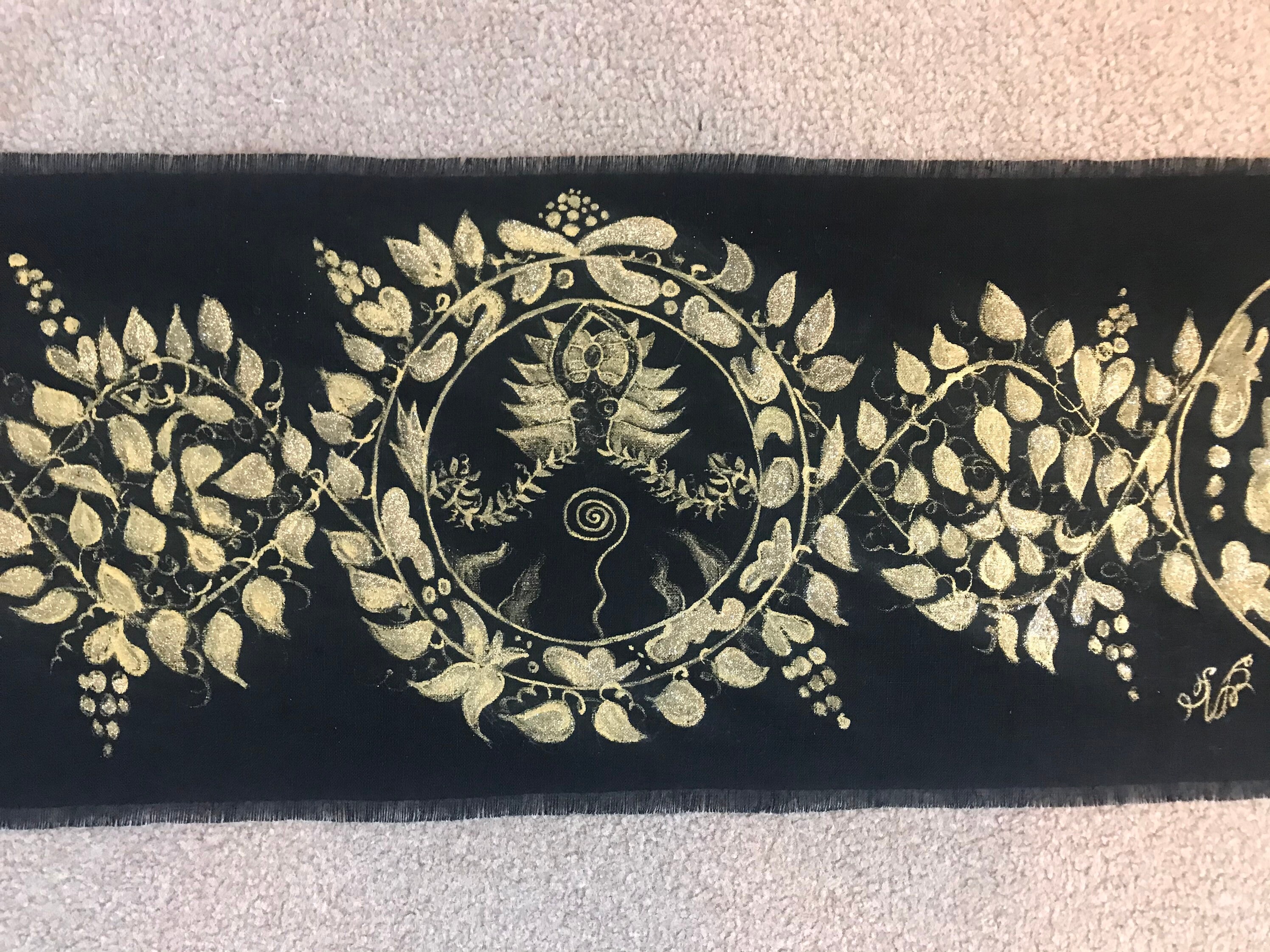 Gold & Silver Triple Moon Altar Runner | Goddess Decor | Tarot Cloth - Etsy