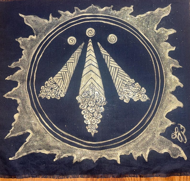 Awen Altar Runner - Celtic Druid Altar Cloth - Welsh Symbol of ...