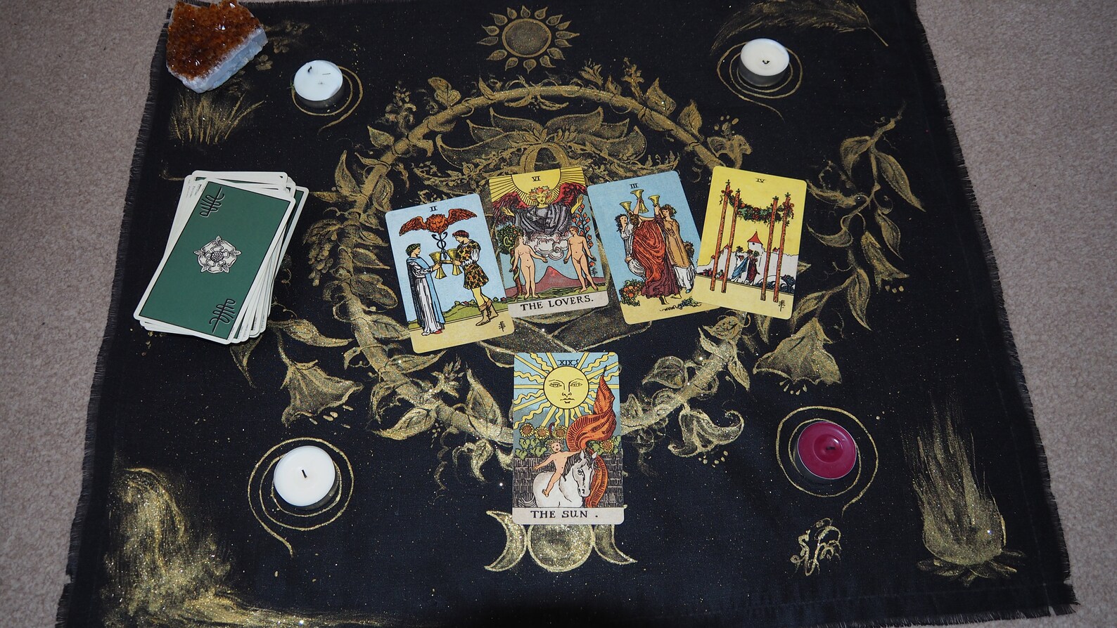 Gaia Altar Clothgaia Blessings Altar Cloth Black and Gold - Etsy UK