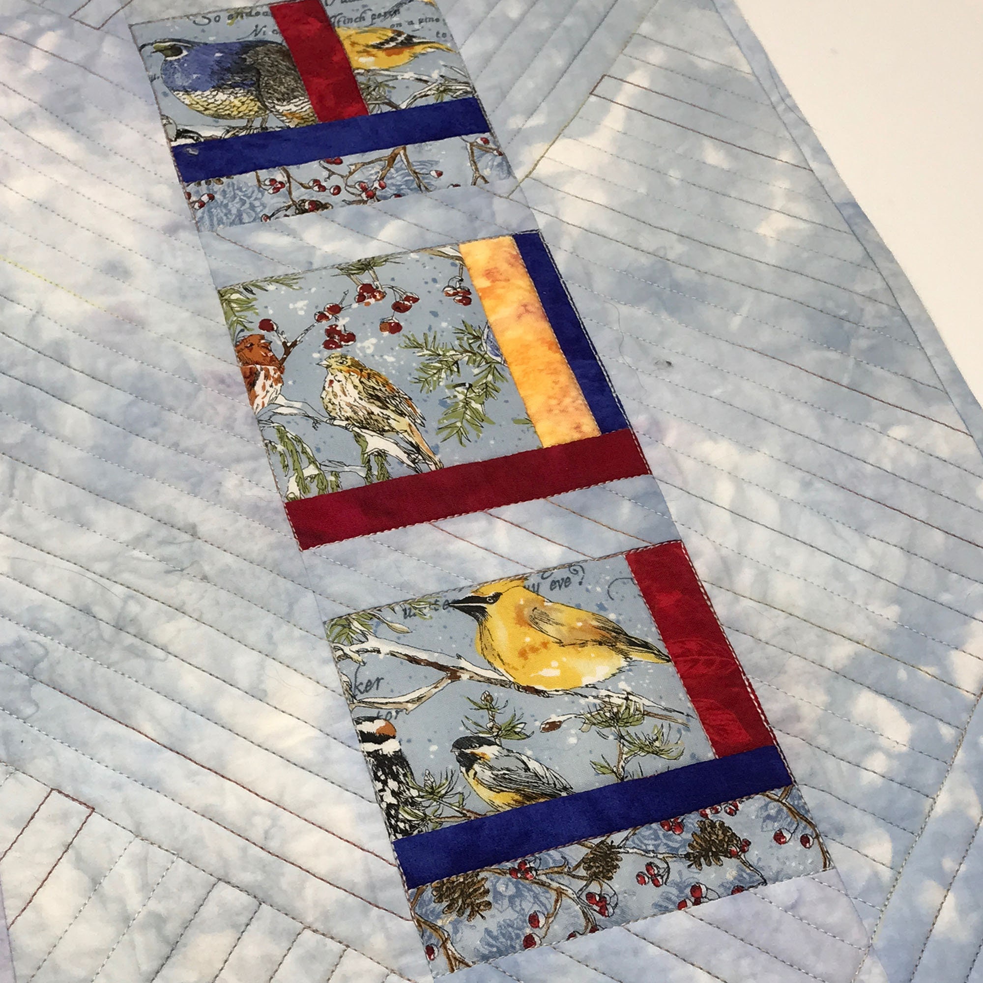 Mondrian Birds Art Quilt Wall Hanging 12 X 23 - Etsy