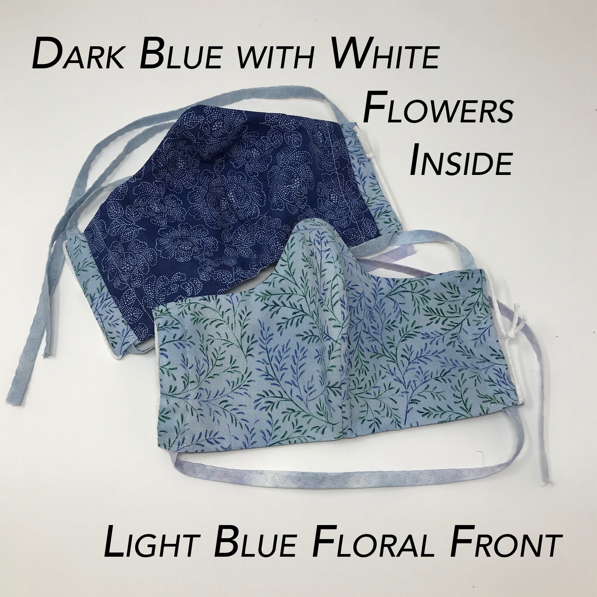 Two-sided Cotton Fabric Face Mask With Filter Pocket, Elastic Loops and ...