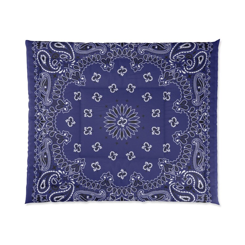 Blue and White Bandana Bedroom Comforter | Etsy
