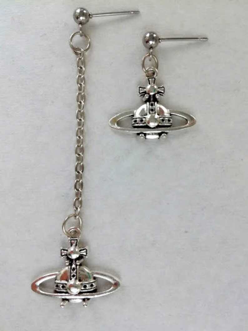 Nana Anime Asymmetrical Earrings Saturn Orbit Mismatched Etsy