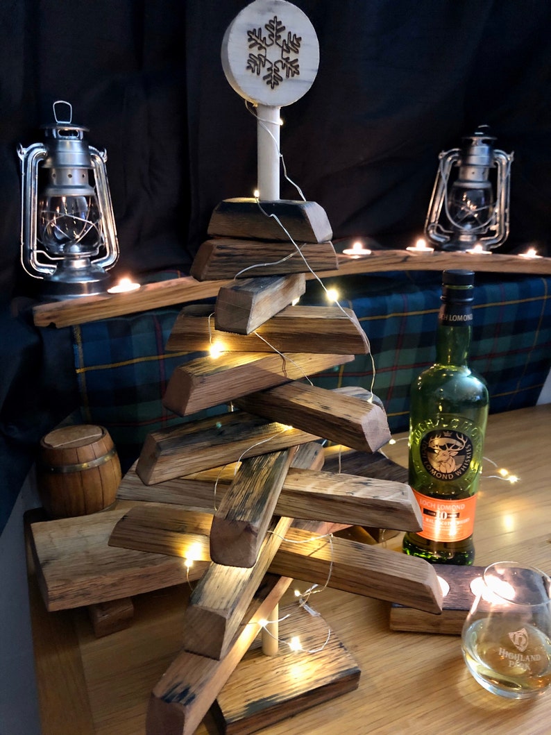 Whisky Barrel Stave Christmas Tree. Solid Oak. Scottish Gifts, Handmade ...
