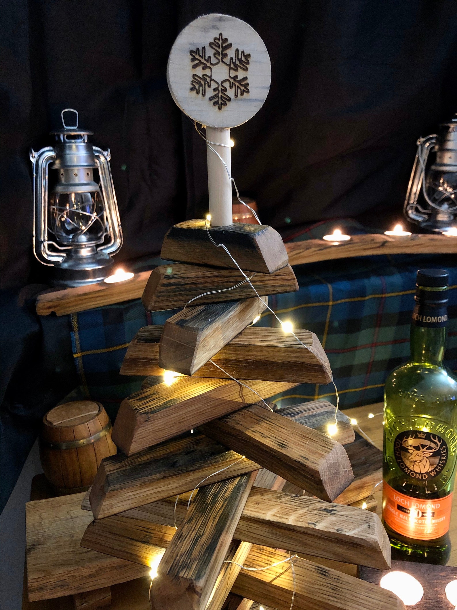 Whisky Barrel Stave Christmas Tree. Solid Oak. Scottish Gifts, Handmade ...