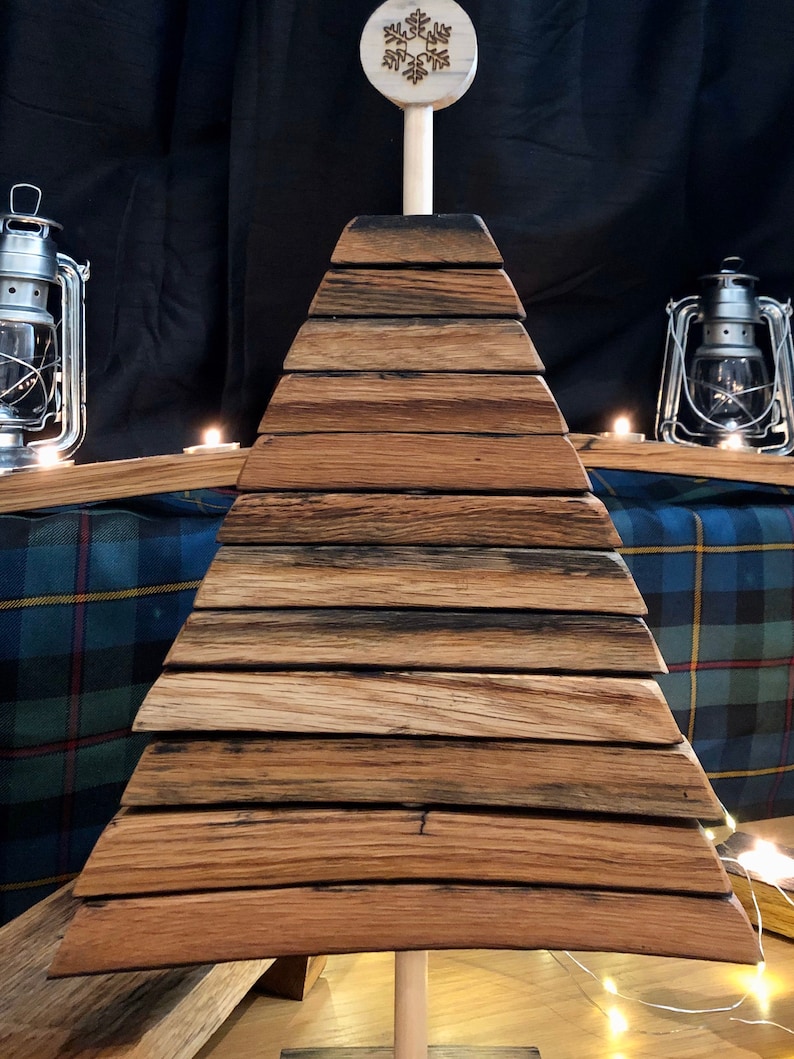 Whisky Barrel Stave Christmas Tree. Solid Oak. Scottish Gifts - Etsy UK