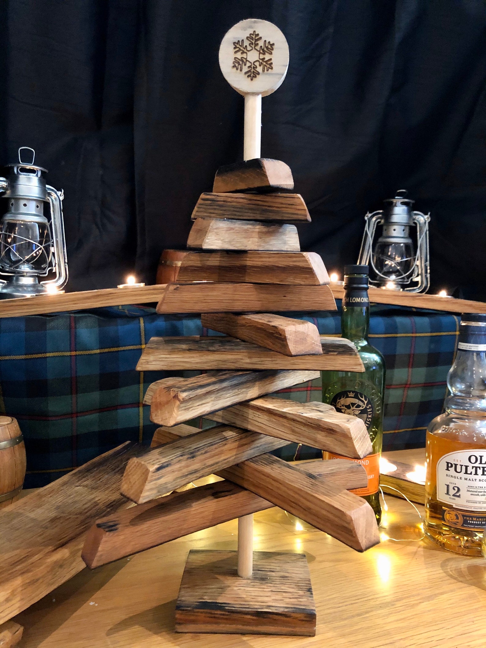 Whisky Barrel Stave Christmas Tree. Solid Oak. Scottish Gifts, Handmade ...