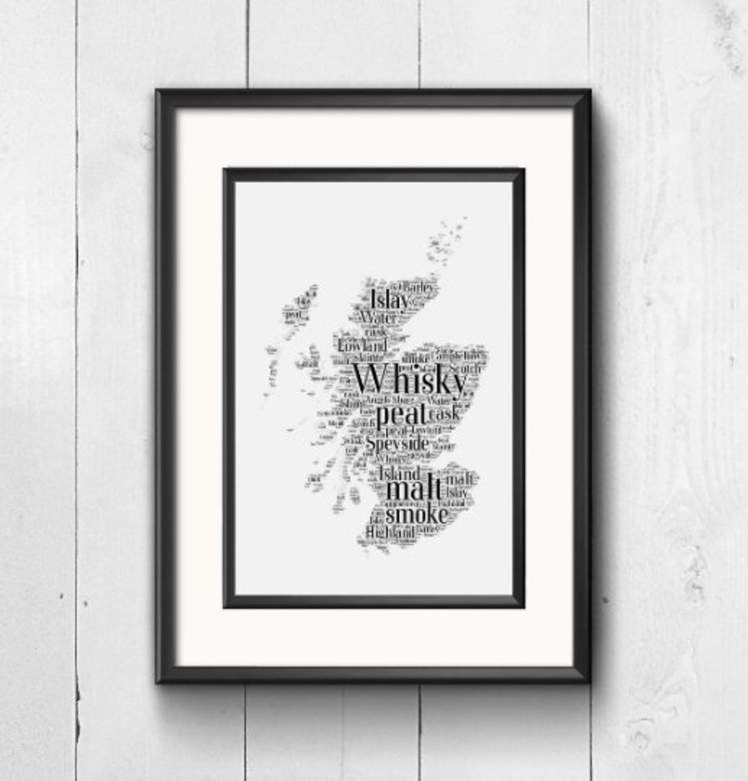 Whisky Word Map of Scotland Print Unframed - Malt Scotch Whisky Print ...