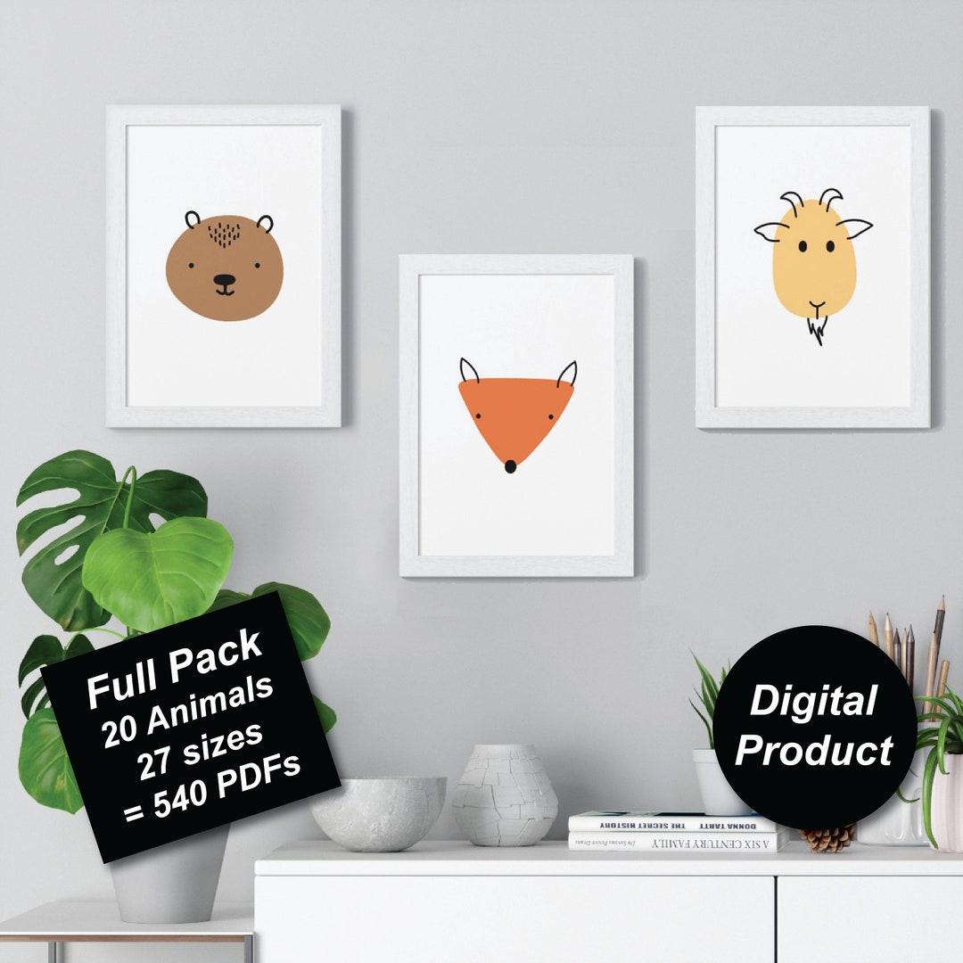 Animal Posters for Kids Room Set of 20 - Etsy