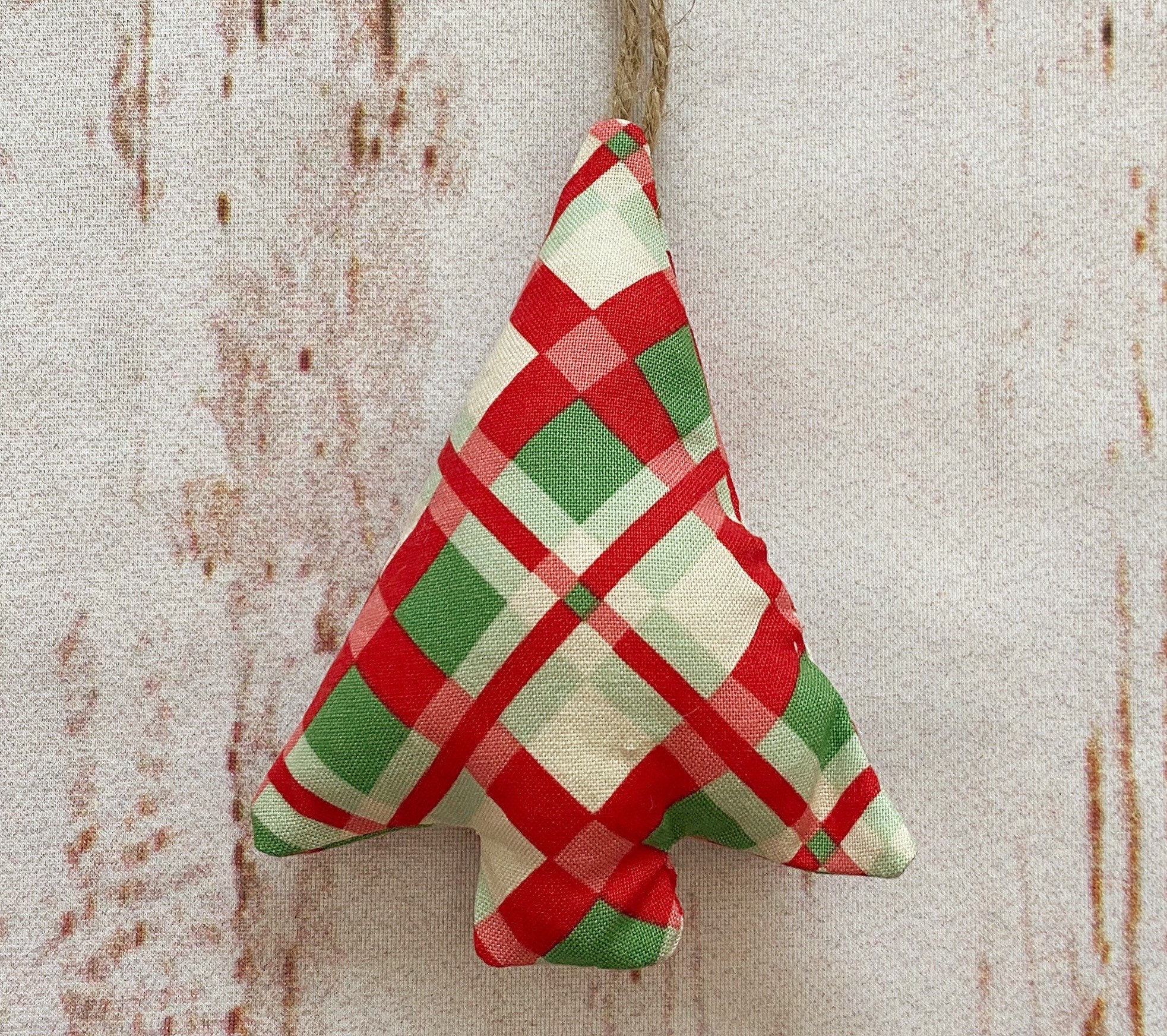 Handmade Fabric Tree Ornaments | Etsy