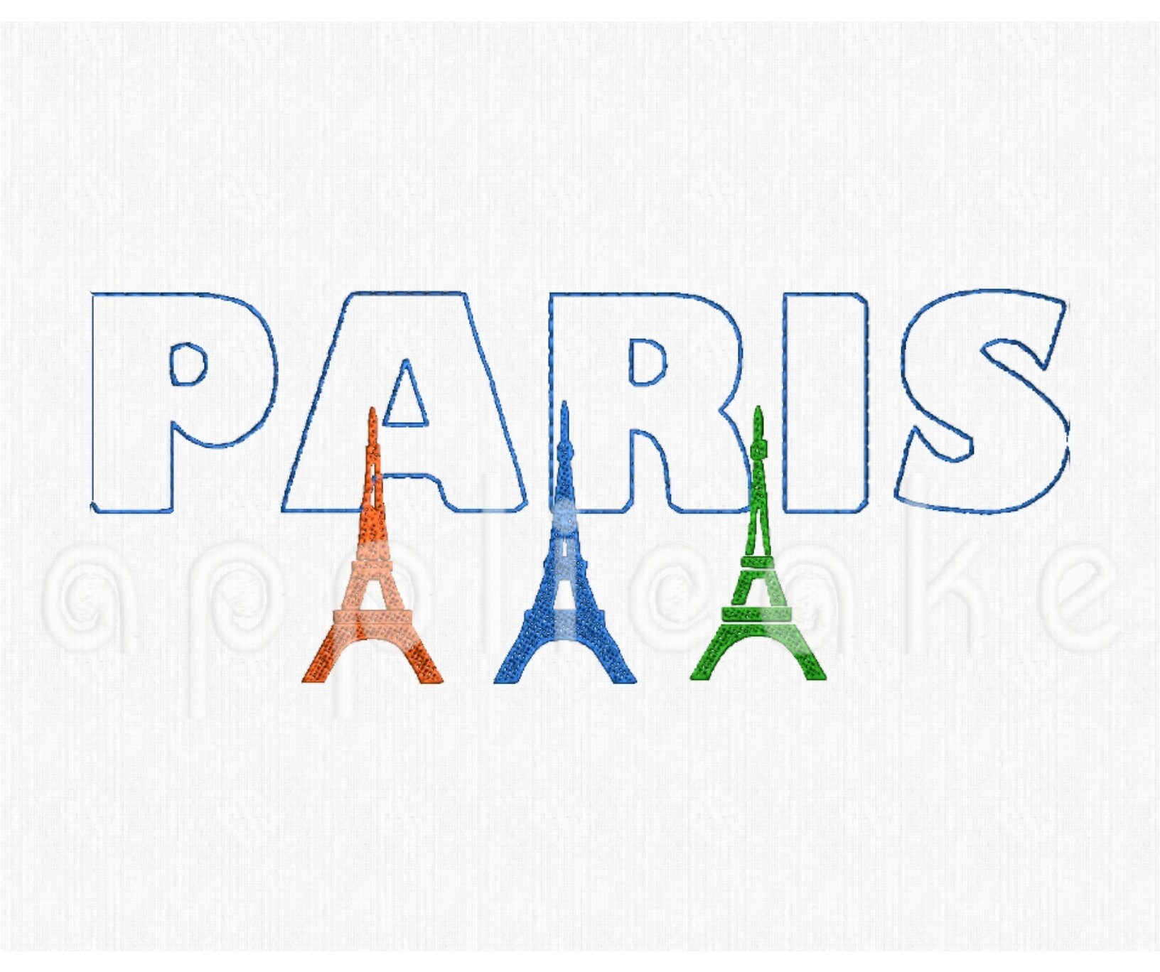 Paris Eiffel Tower (eiffel Tower, Paris, France, Machine Embroidery ...