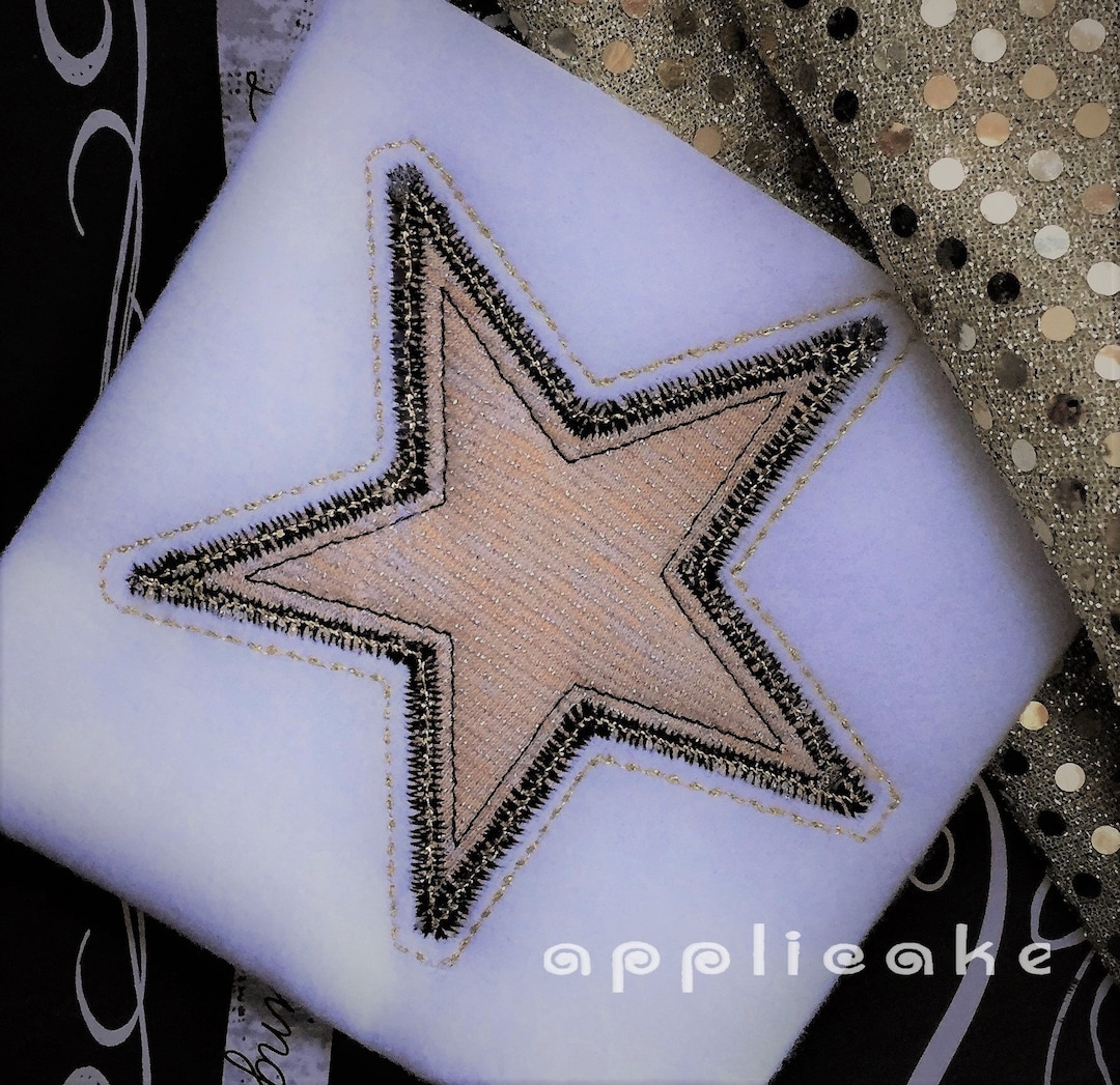 Applique Star Machine Embroidery Design - 3 Sizes - Etsy