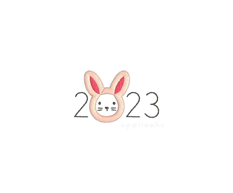 Year of the Rabbit 2023 Machine Embroidery Design, 3 Sizes Included ...