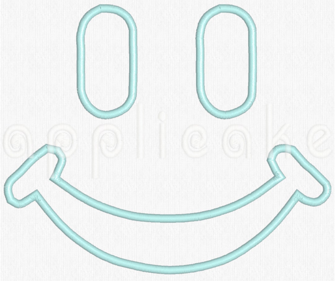 Smiley Face (smile; Happy Face; Applique; Machine Embroidery; Applique ...