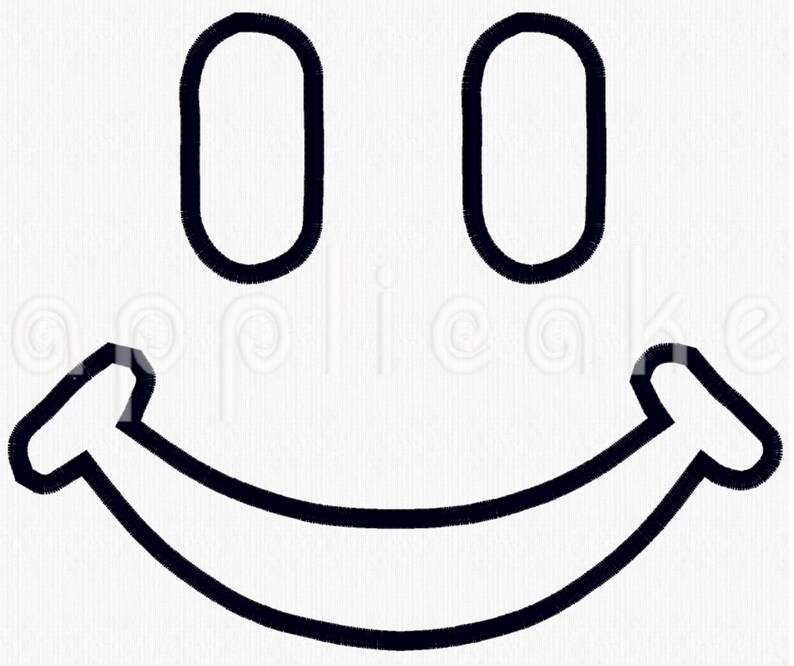 Smiley Face (smile; Happy Face; Applique; Machine Embroidery; Applique ...