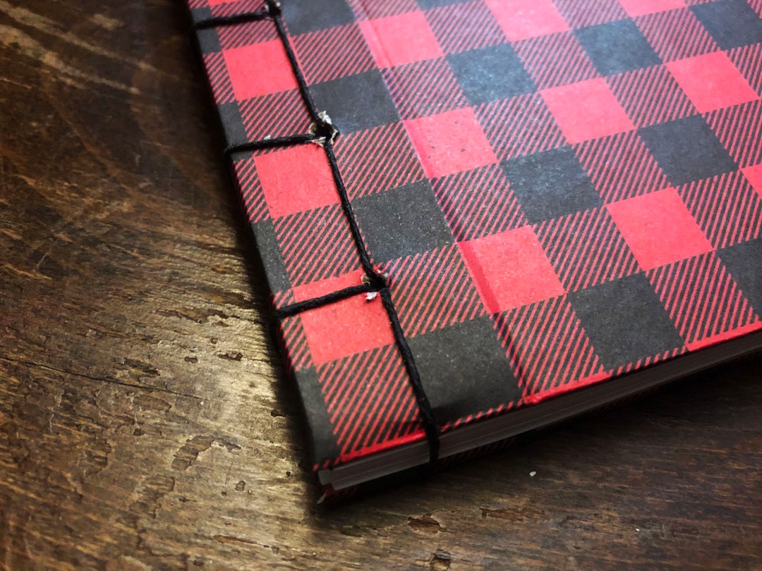 Handmade Red Plaid Journal - Japanese Binding - Etsy
