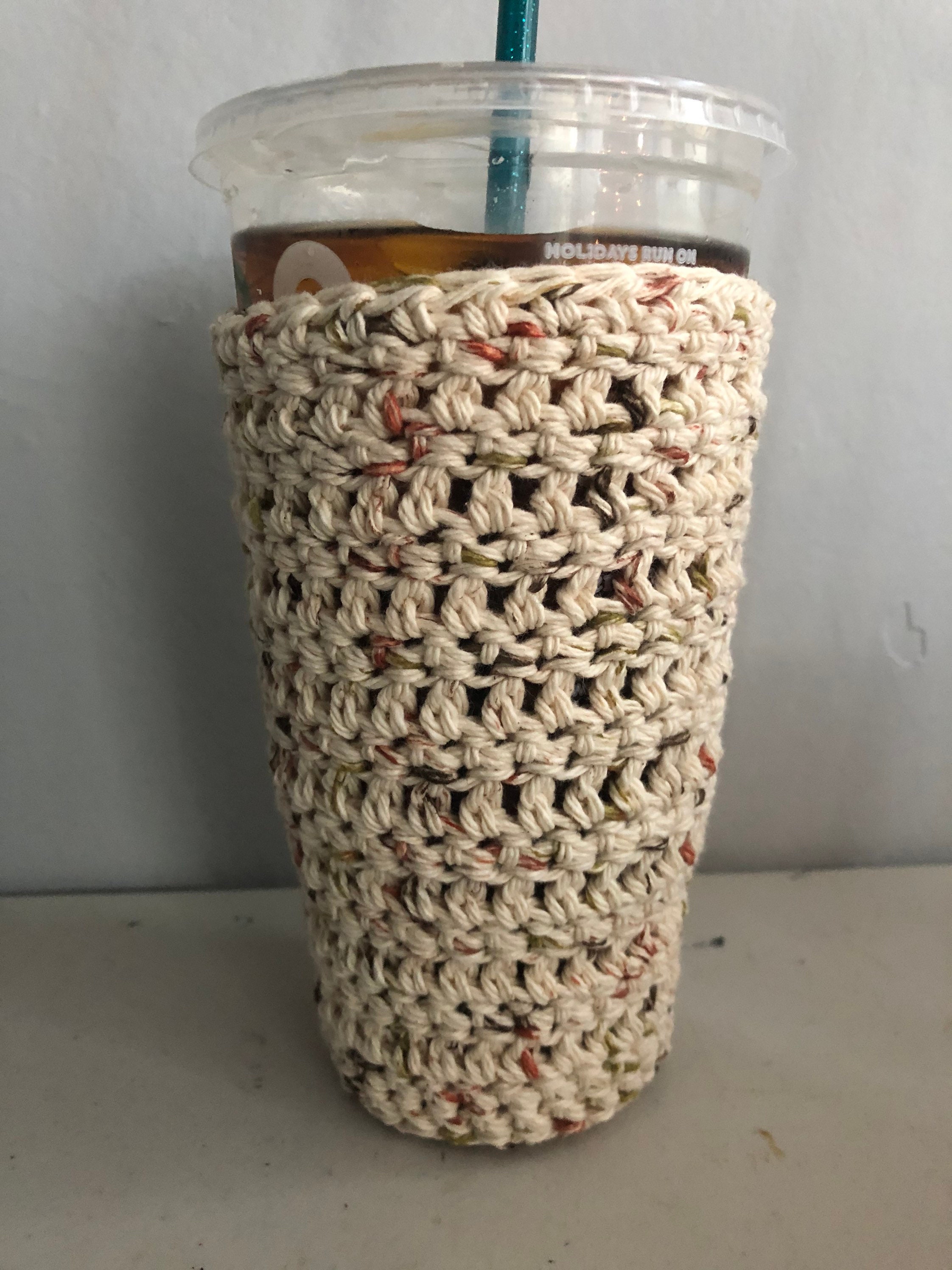 Large Crochet Cotton Drink Cozy - Etsy