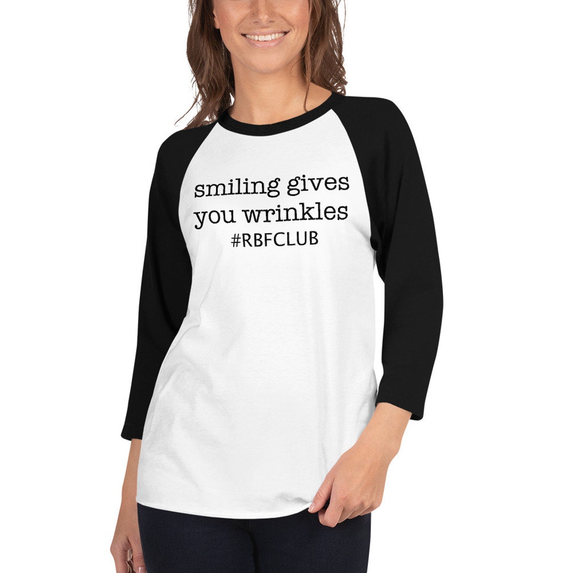 Smiling Gives You Wrinkles Raglan Shirt RBF Club Resting - Etsy