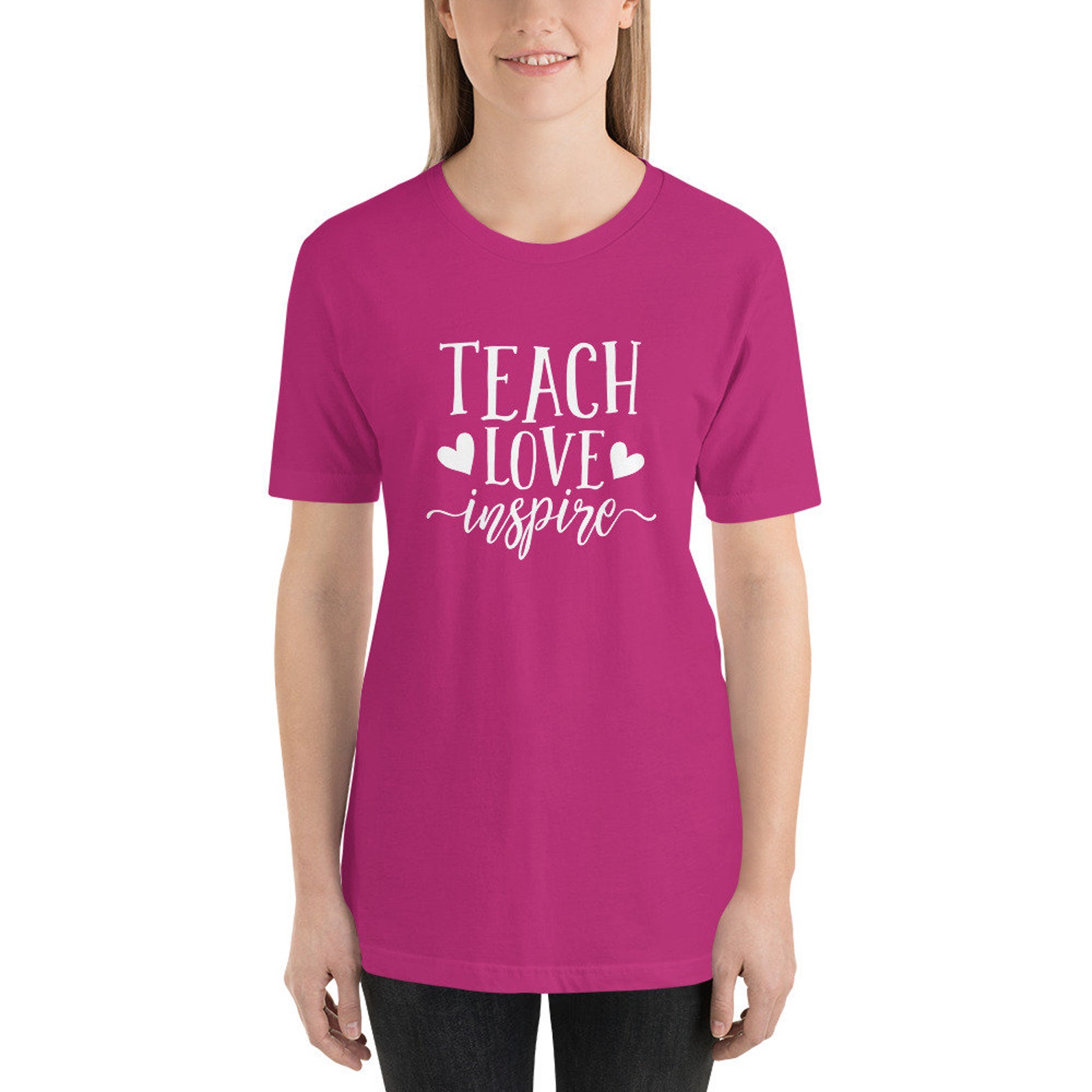 Teach Love Inspire T-shirt, Teacher Shirts for Women, Teacher ...