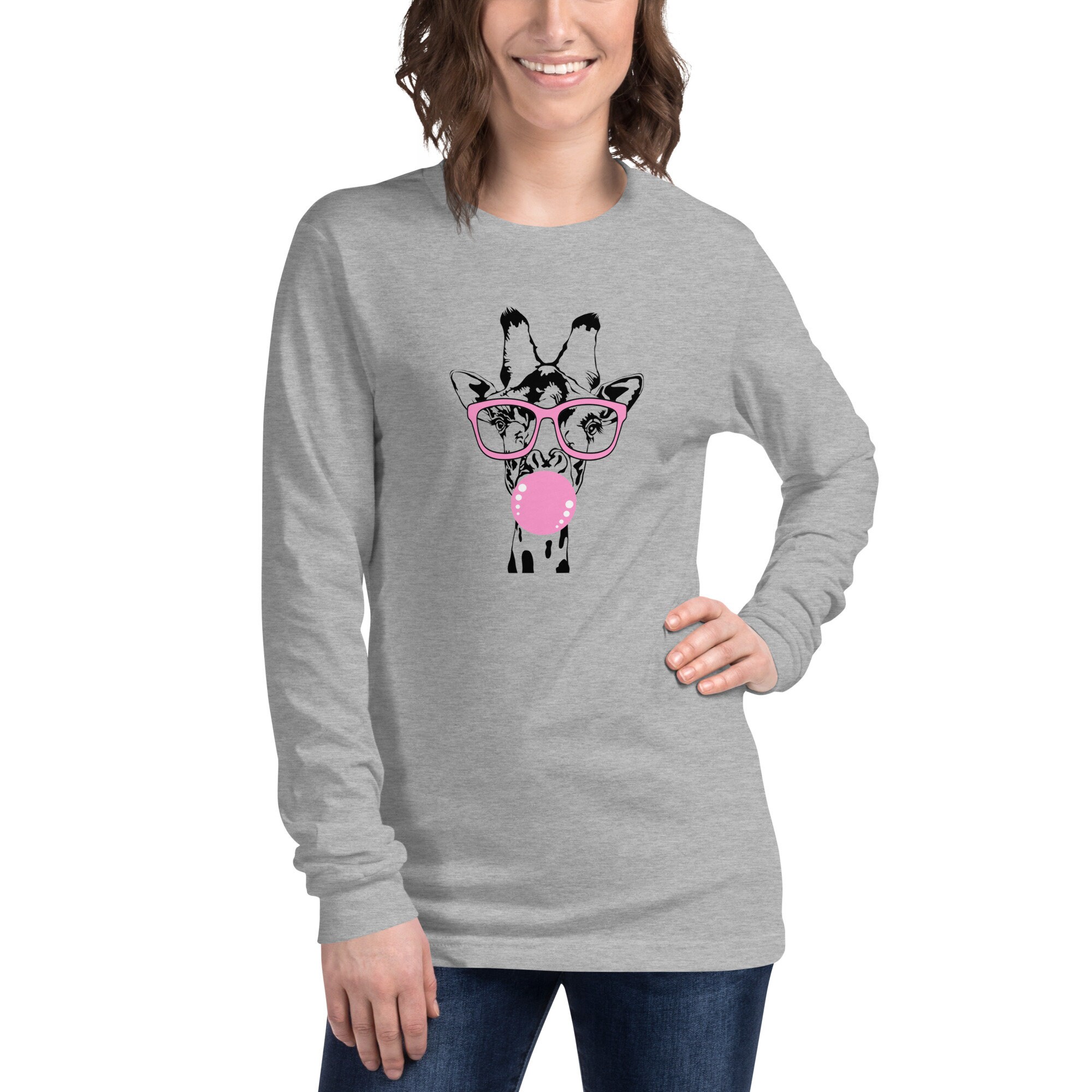 Giraffe Blowing a Bubble Shirt Funny Giraffe T-shirt Zoo - Etsy