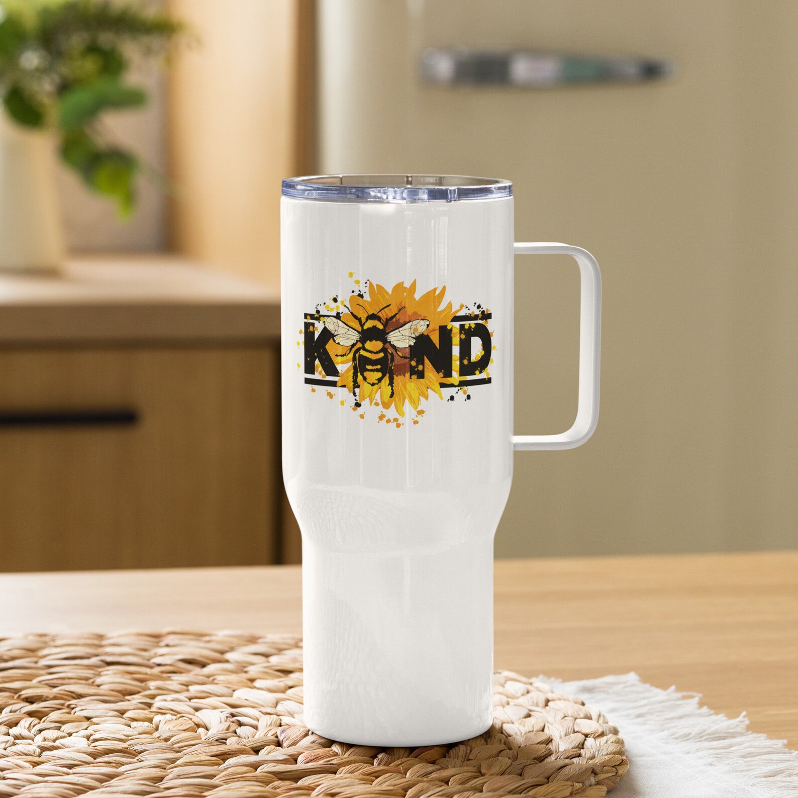 Bee Kind Travel Mug With Handle Teacher Cup Insulated Coffee - Etsy