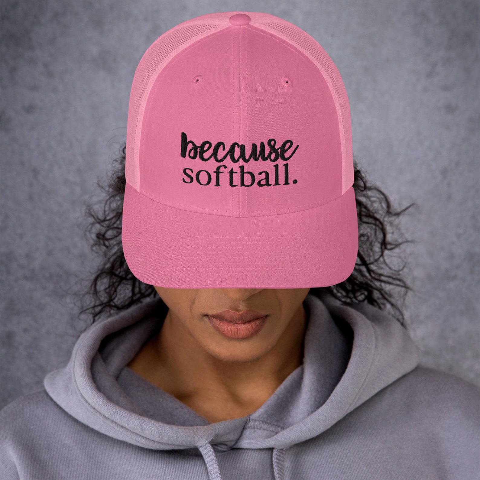 Softball Mom Trucker Cap, Because Softball Hat, Because Softball ...