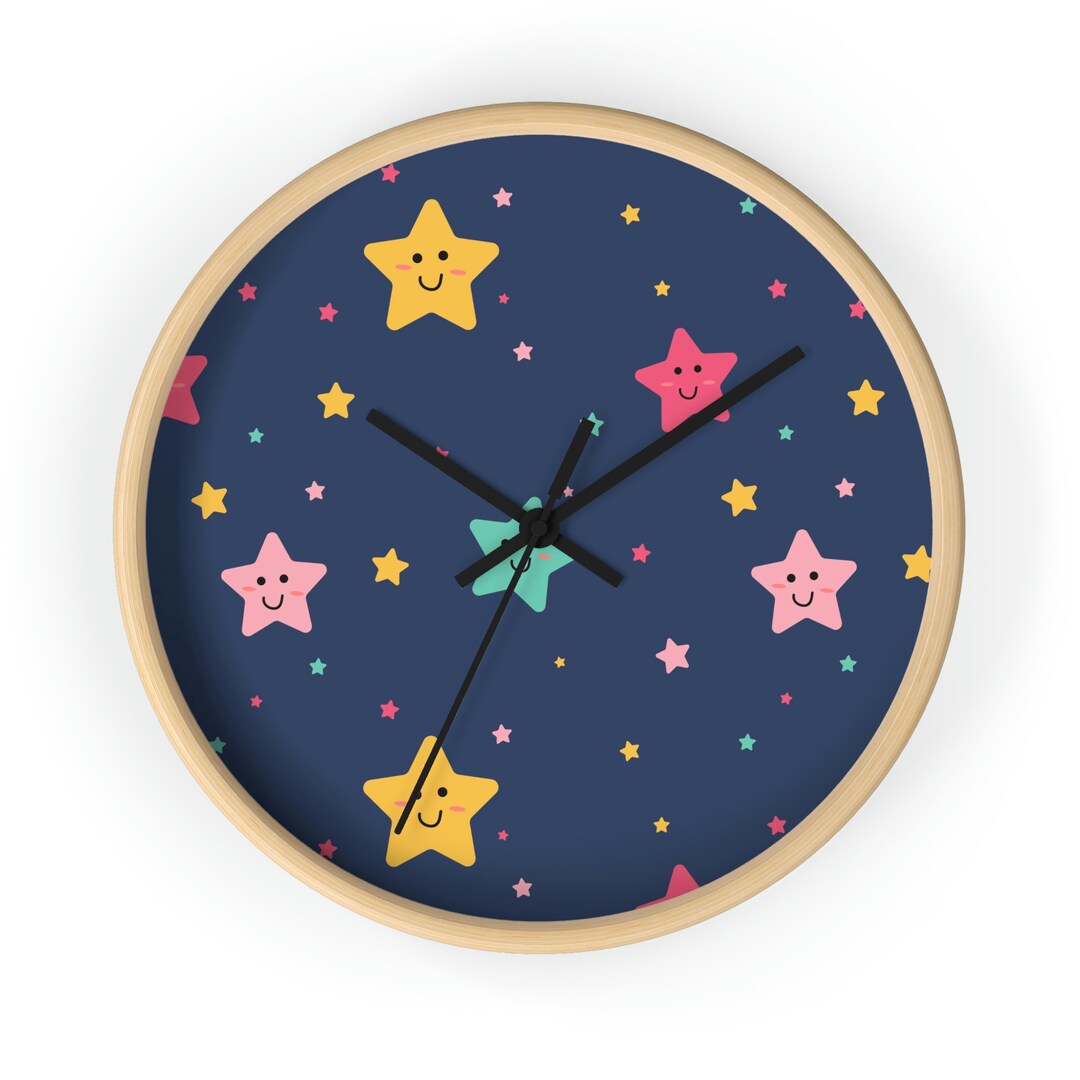 Kids Star Wall Clock Boys Bathroom Decor Outerspace Kids Home Decor ...