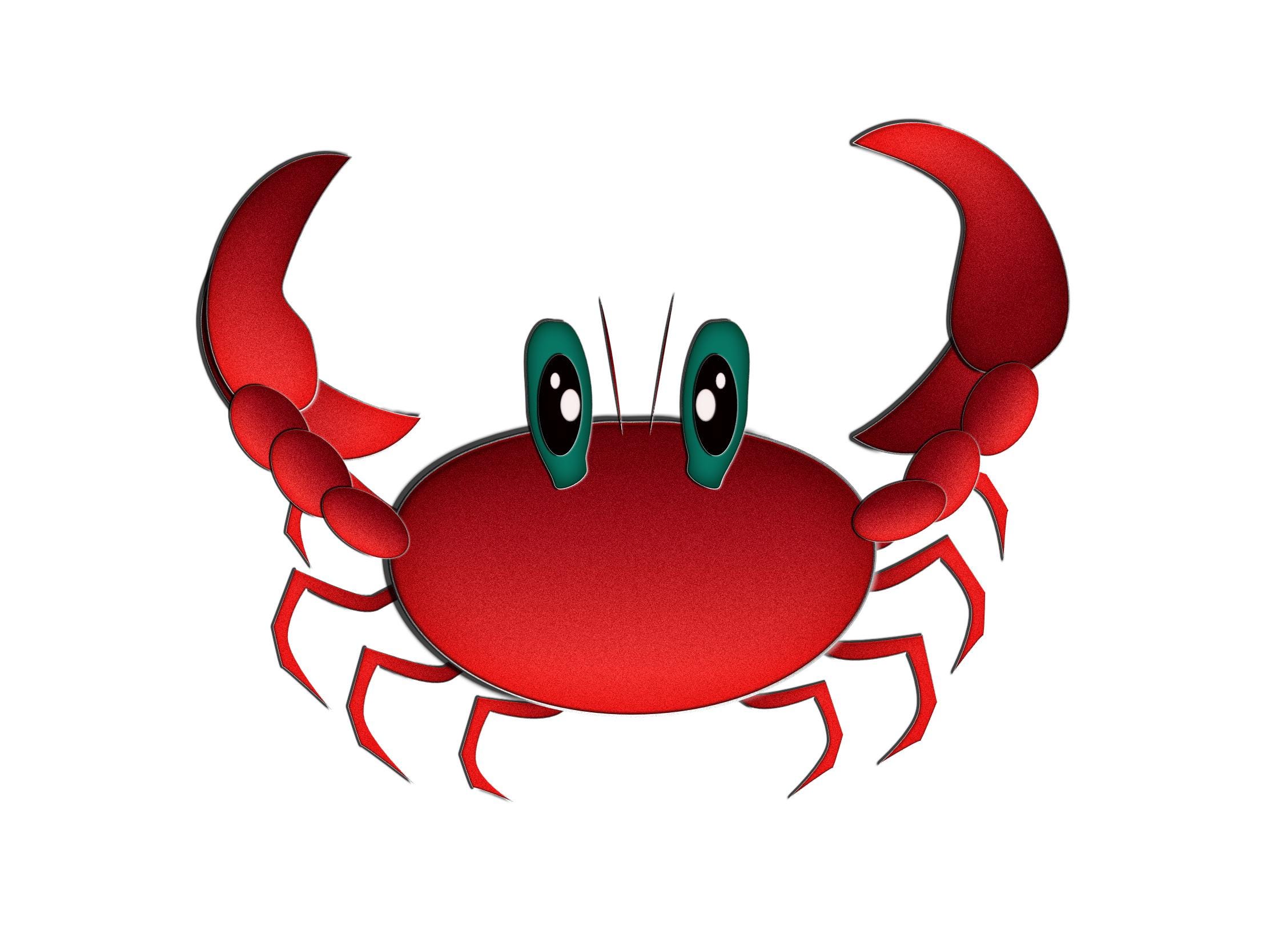 Crab Clipart, Red, Sea Creature, Crustacean, Digital Download, PNG, JPG ...