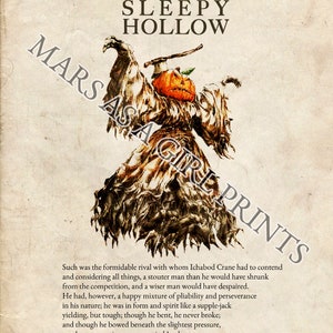 The Legend of Sleepy Hollow Book Page, Rustic Halloween, Farmhouse, the ...