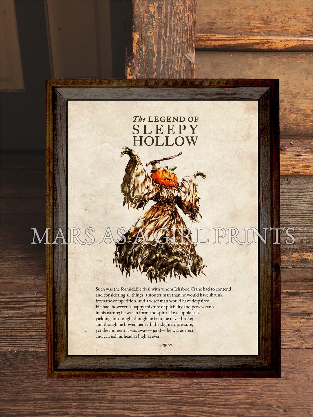 The Legend of Sleepy Hollow Book Page, Rustic Halloween, Farmhouse, the ...