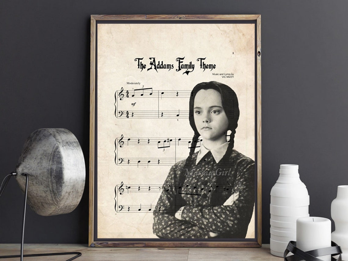 Wednesday Addams the Addams Family Music Sheet Art Print - Etsy