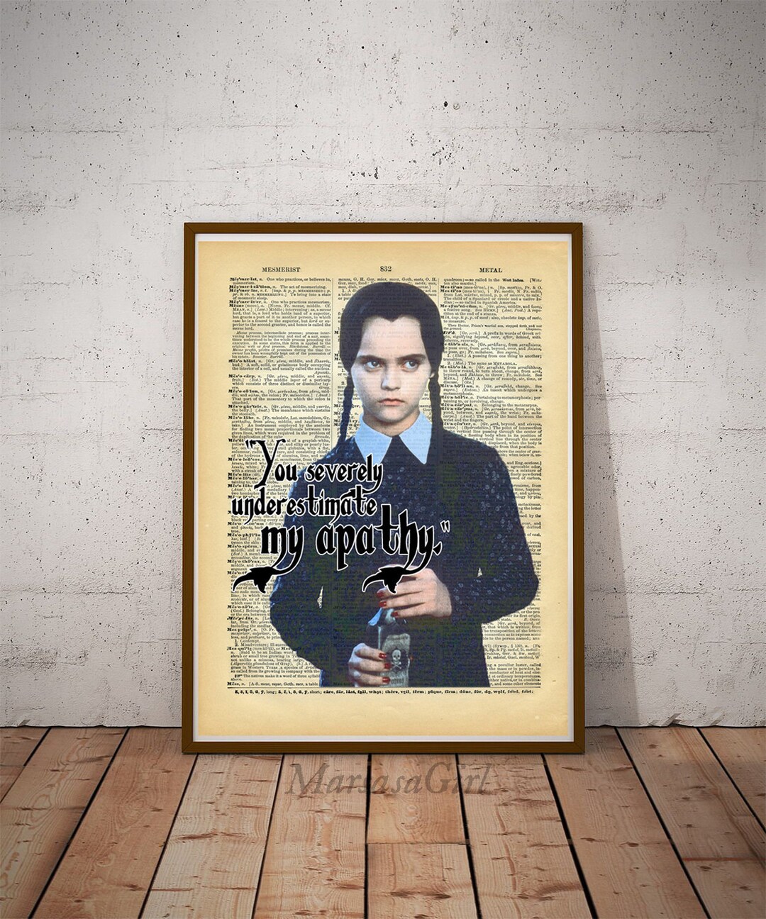 Wednesday Addams, Addams Family, Dictionary, Art Print - Etsy
