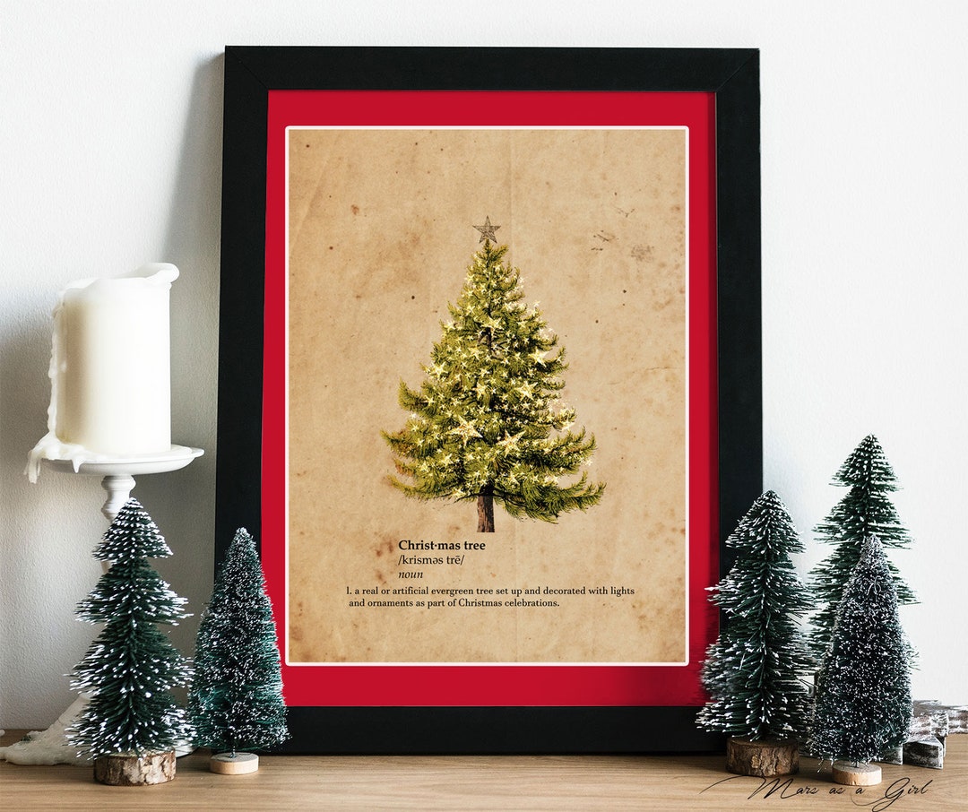 Rustic Farmhouse Christmas Decor, Christmas Tree Art Print - Etsy