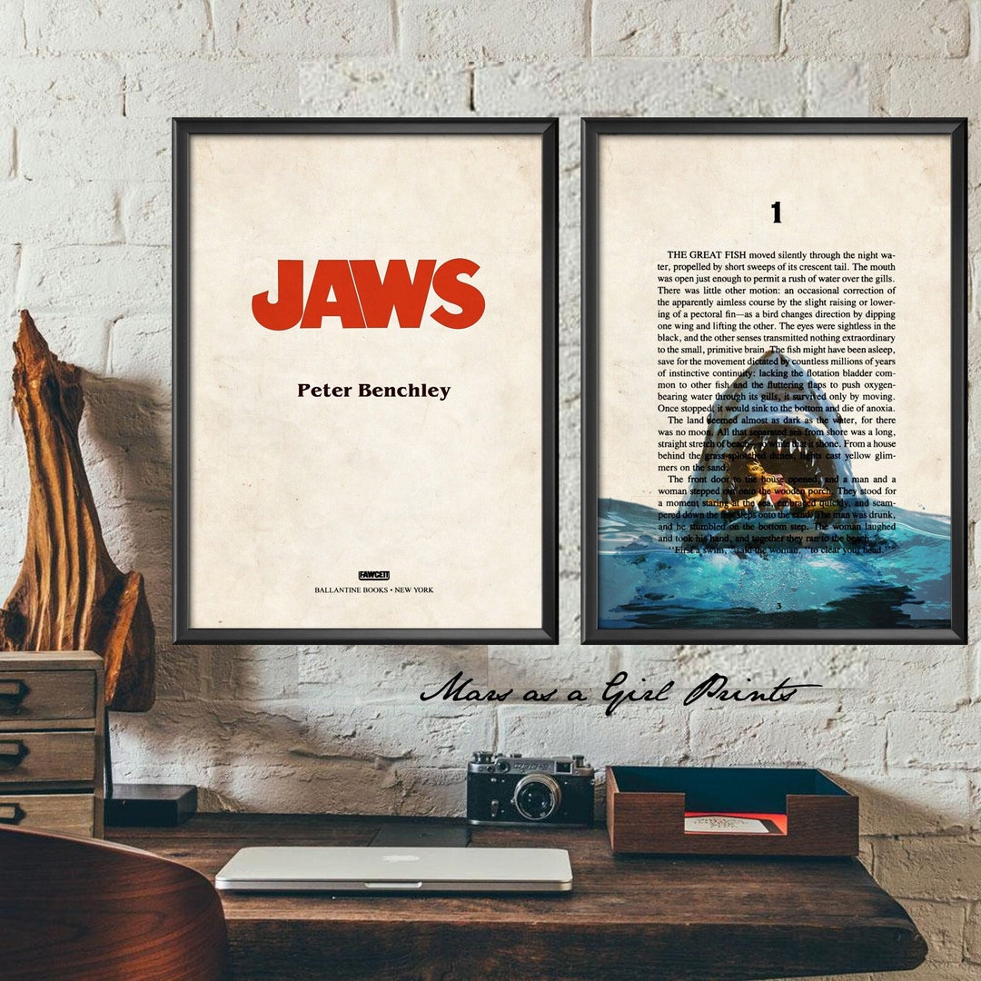 Jaws Peter Benchley Book Film Poster Set of 2 Art Prints - Etsy