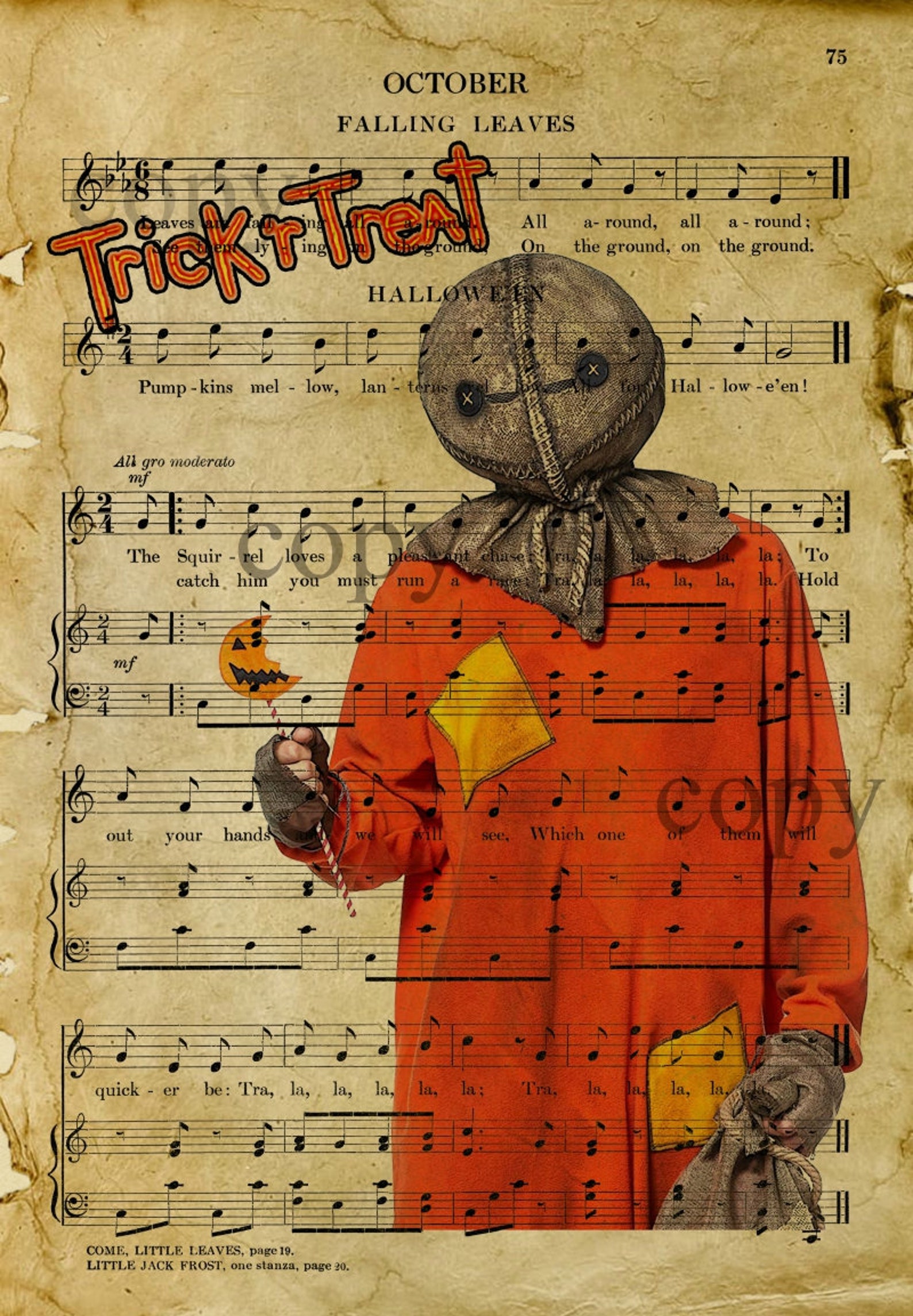 Halloween Decor Trick R Treat Sam Art Print Horror Movie - Etsy