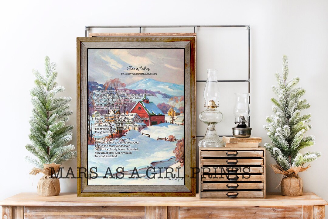 Vintage Rustic Farmhouse Christmas Poem Art Print / Winter - Etsy