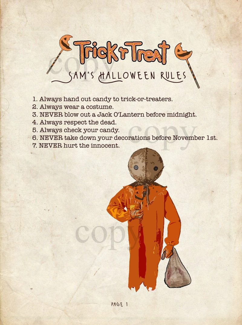 Trick R Treat Sam Art Print Horror Movie Poster Sams Etsy