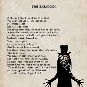 Rustic Halloween the Babadook Poem Art Print - Etsy